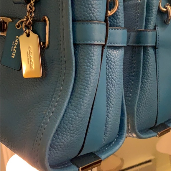 Coach | Bags | Coach Swagger 27 Pebbled Leather Blue | Poshmark